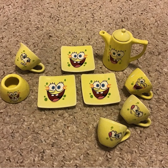 M Z BERGER | Toys | Spongebob 204 Tea Set Euc Plates Cups Tea Coffee ...